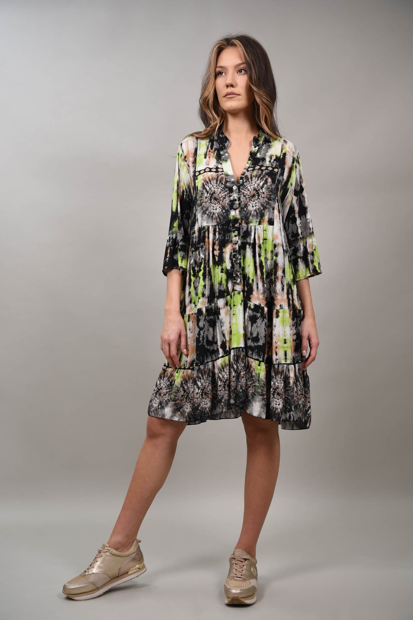 Rochie Boho Chic Midi Cu Decolateu In V Casperia